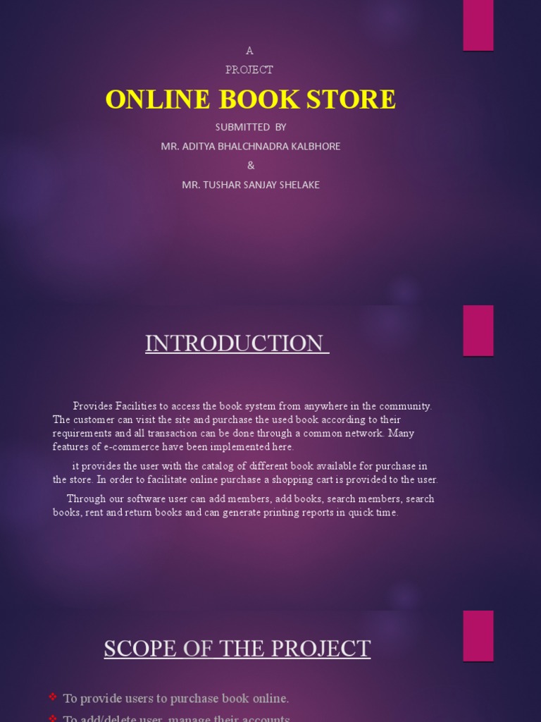 Online Book Store: A Project | PDF | Online Shopping | Digital Technology