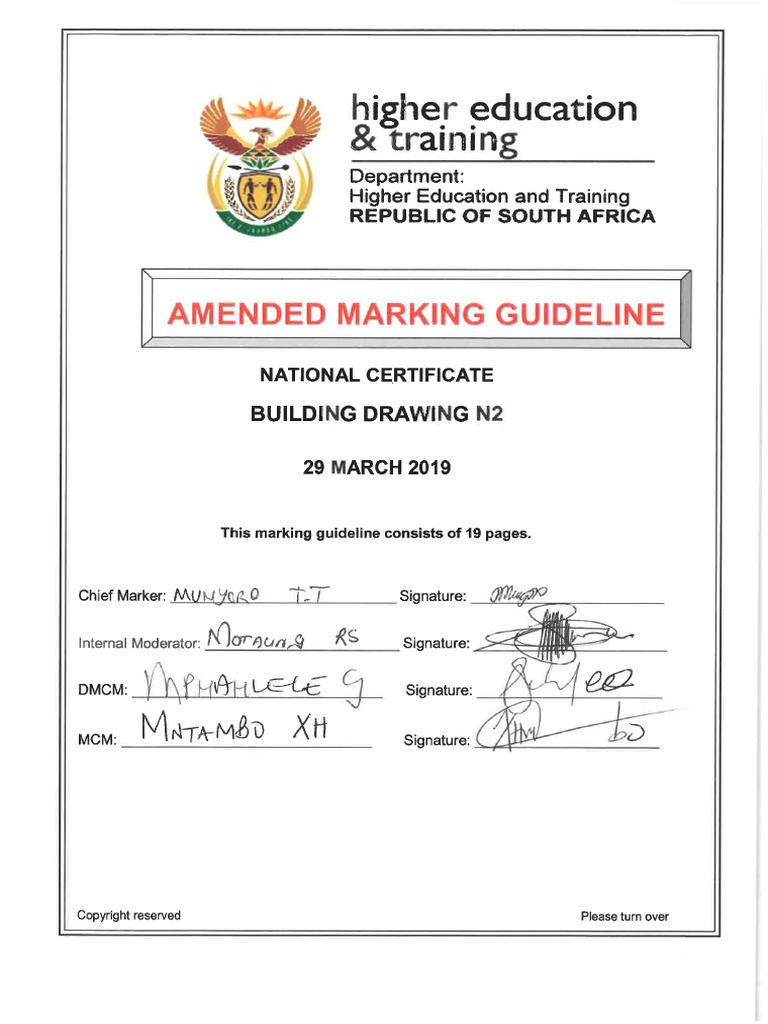 Building Drawing N2 Memo Apr 2019 PDF | PDF