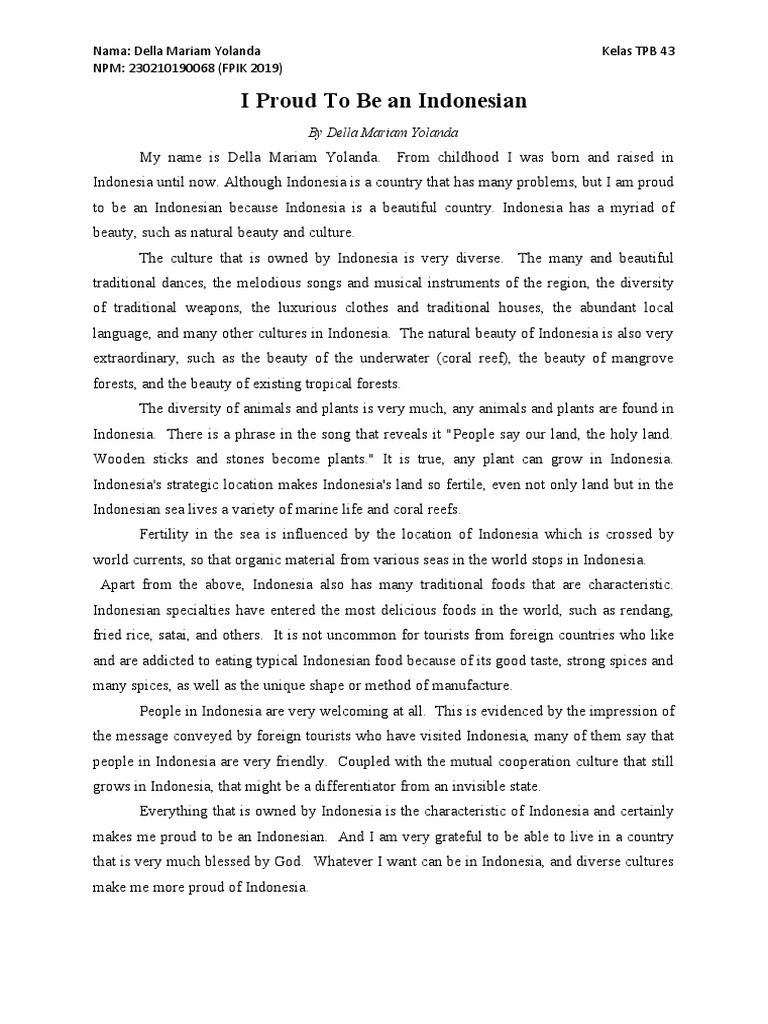 Della Mariam Yolanda - Kelas 43 | PDF | Indonesia | Sea