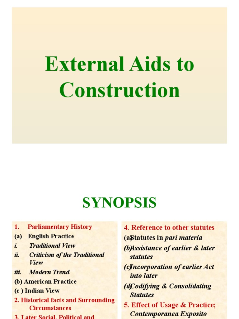 External Aids To Construction | Download Free PDF | Bill (Law ...
