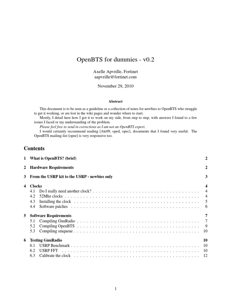 OpenBTS For Dummies | PDF | Subscriber Identity Module | Gsm