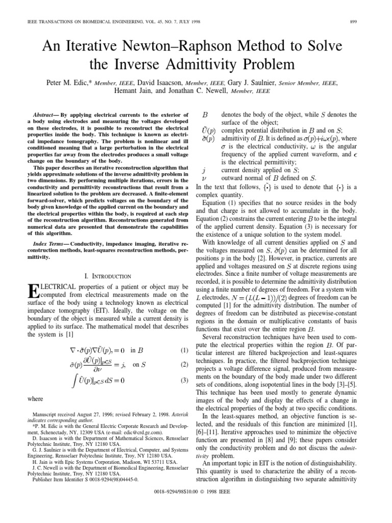 Iterative Newton Raphson Method inverseAdmittivityProblem | PDF ...