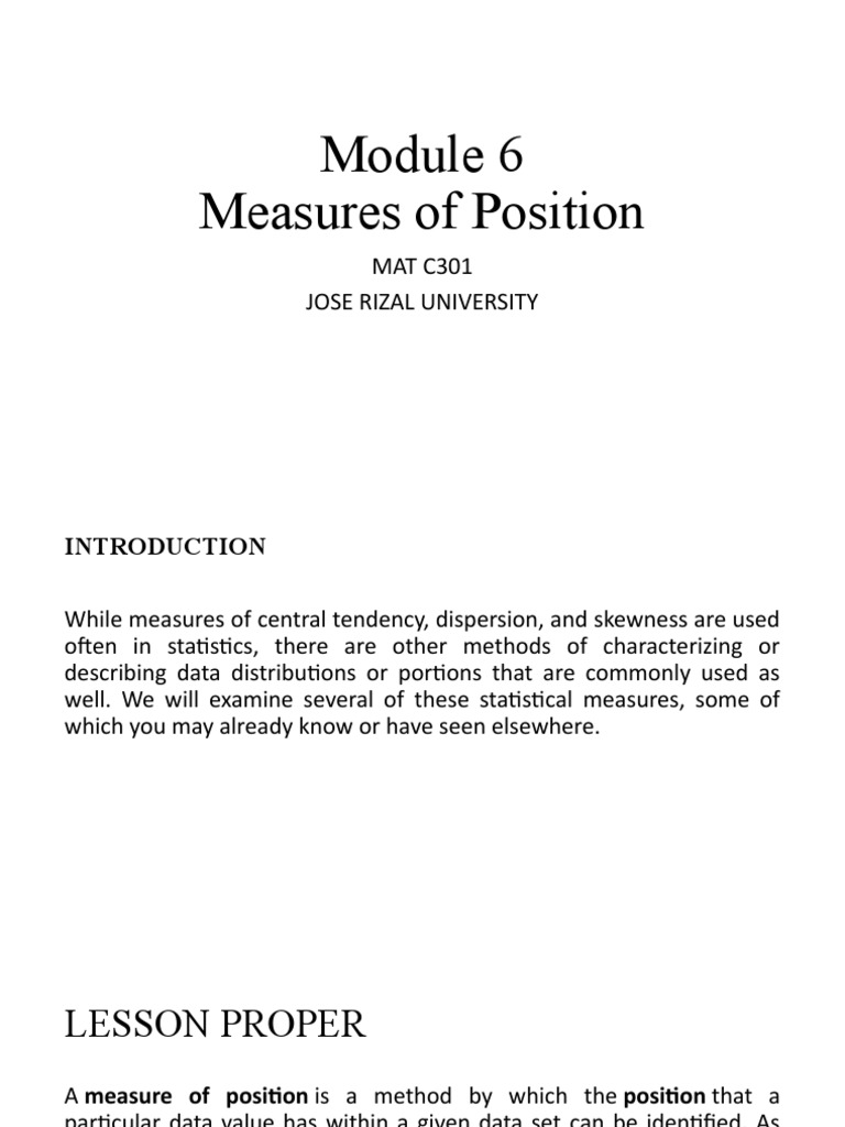 Measures of Position | PDF | Quartile | Statistical Analysis