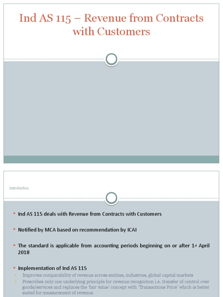 Ind AS 115: Revenue Recognition Guide | PDF | Financial Transaction ...