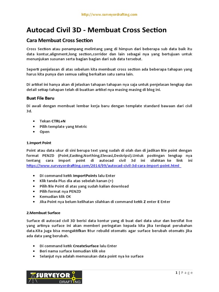 Autocad Civil 3D - Membuat Cross Section | PDF
