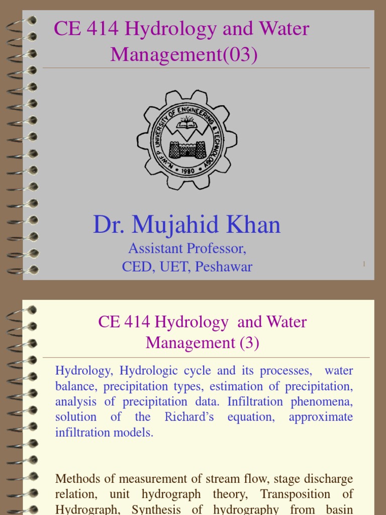 1-1-Course-Surface Hydrology - Mujahid PDF | PDF | Technology & Engineering