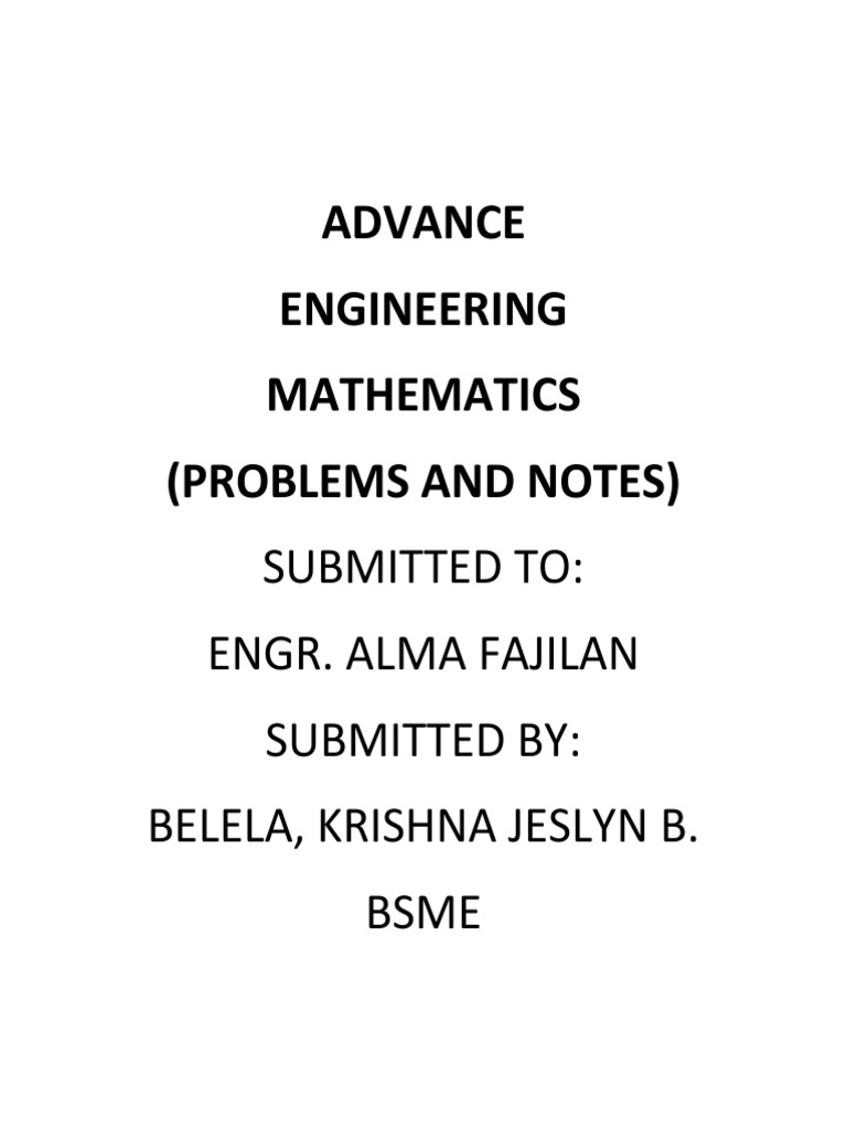 Belela, Krishna Jeslyn B. Advance Math | PDF | Teaching Methods & Materials | Science & Mathematics
