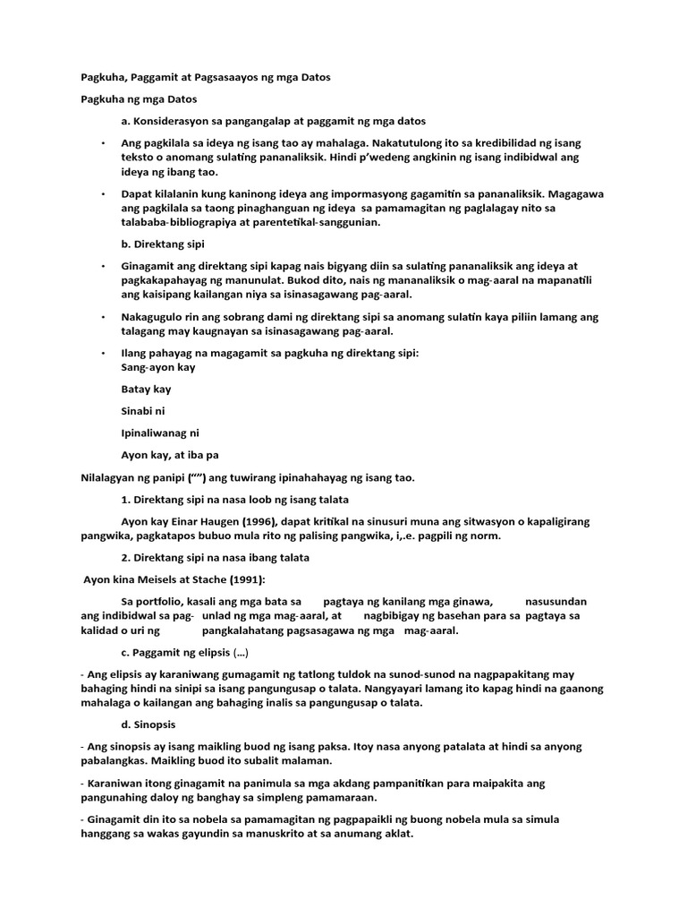 Pagsasaayos NG Mga Datos | PDF