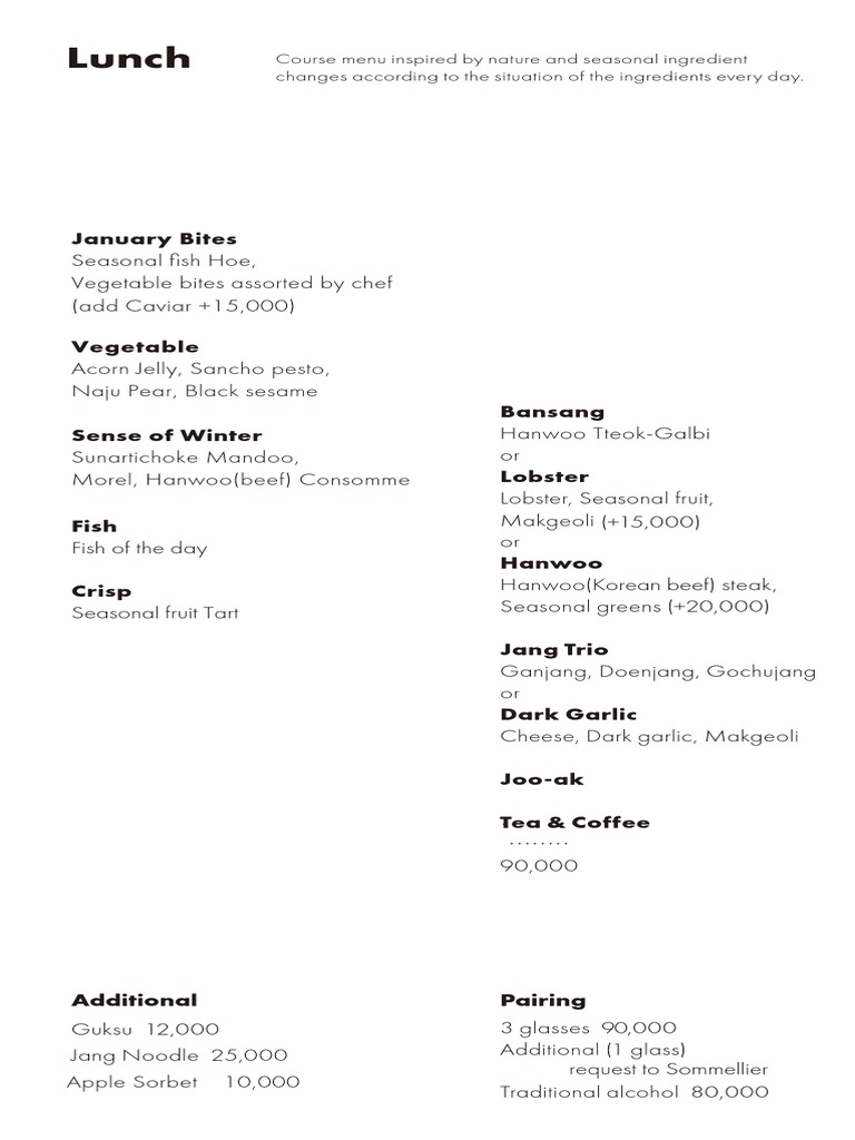 Mingles Menu (Lunch - Dinner) | PDF | Foods | Cuisine