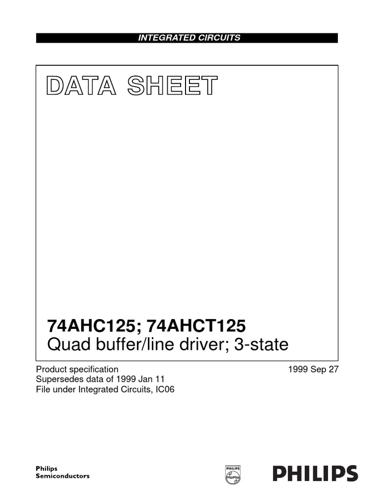 Data Sheet: 74AHC125 74AHCT125 | PDF | Electronic Engineering ...