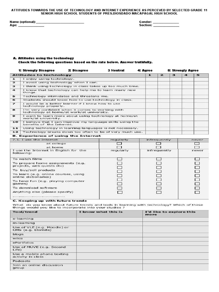 Attitudes Towards The Use of Technology and Internet Experience As ...