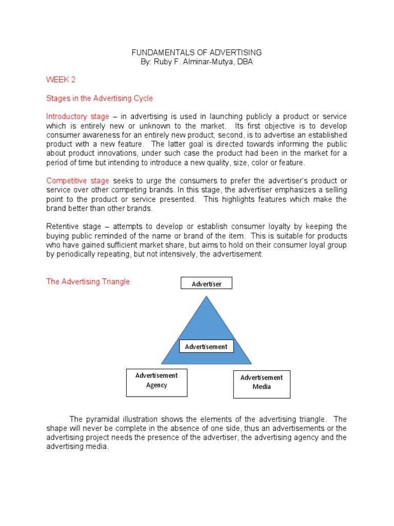 Advertising Cycle and Key Concepts | PDF | Marketing Communications | Brand