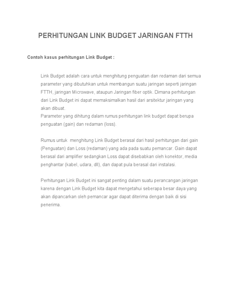 Link Budget FO 2 | PDF