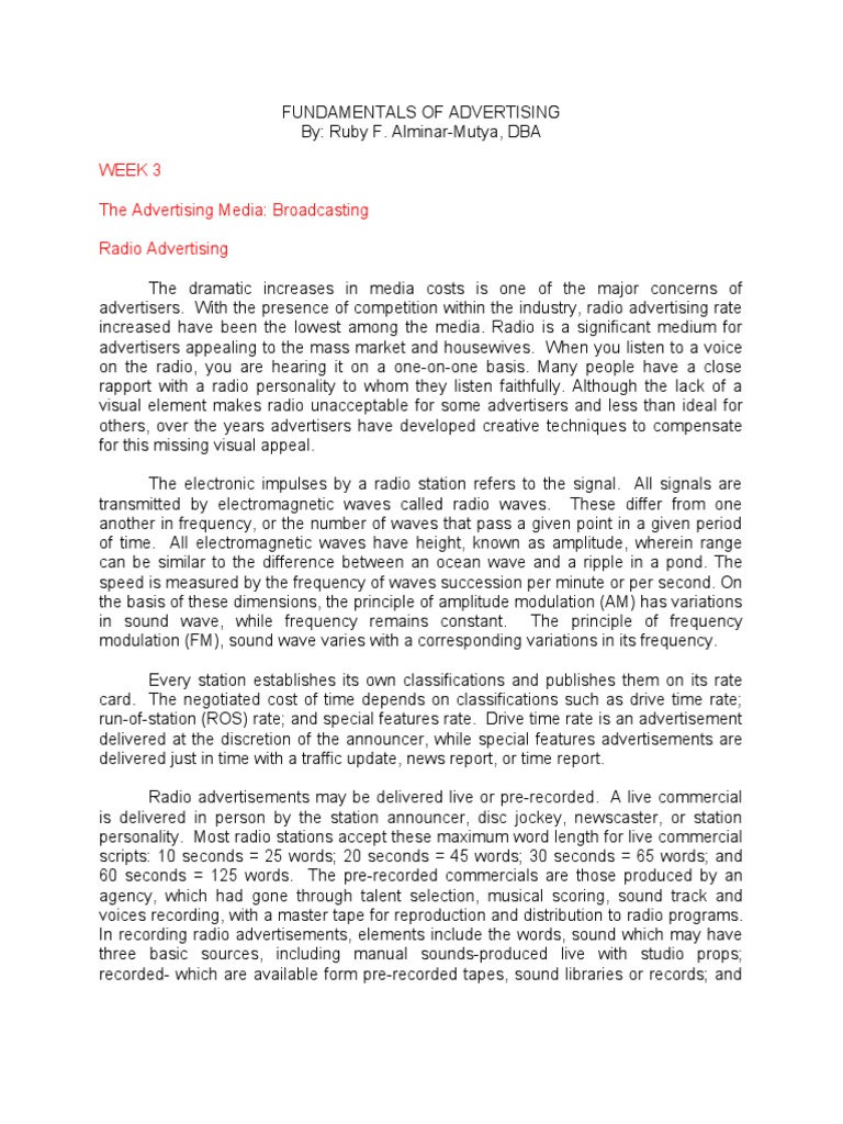 Radio Advertising Techniques and Strategies | PDF | Waves | Radio