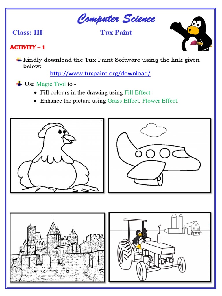 Tux Paint Activities for Class III | PDF | Computers