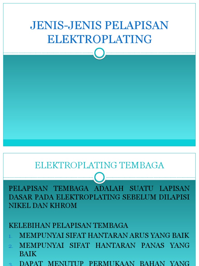 Jenis-Jenis Elektroplating dan Keuntungannya | PDF | Griya & Taman ...
