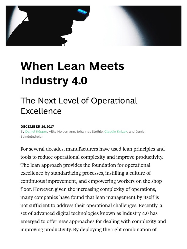 When Lean Meets Industry 4.0 Next Level Operational Excellence | PDF ...