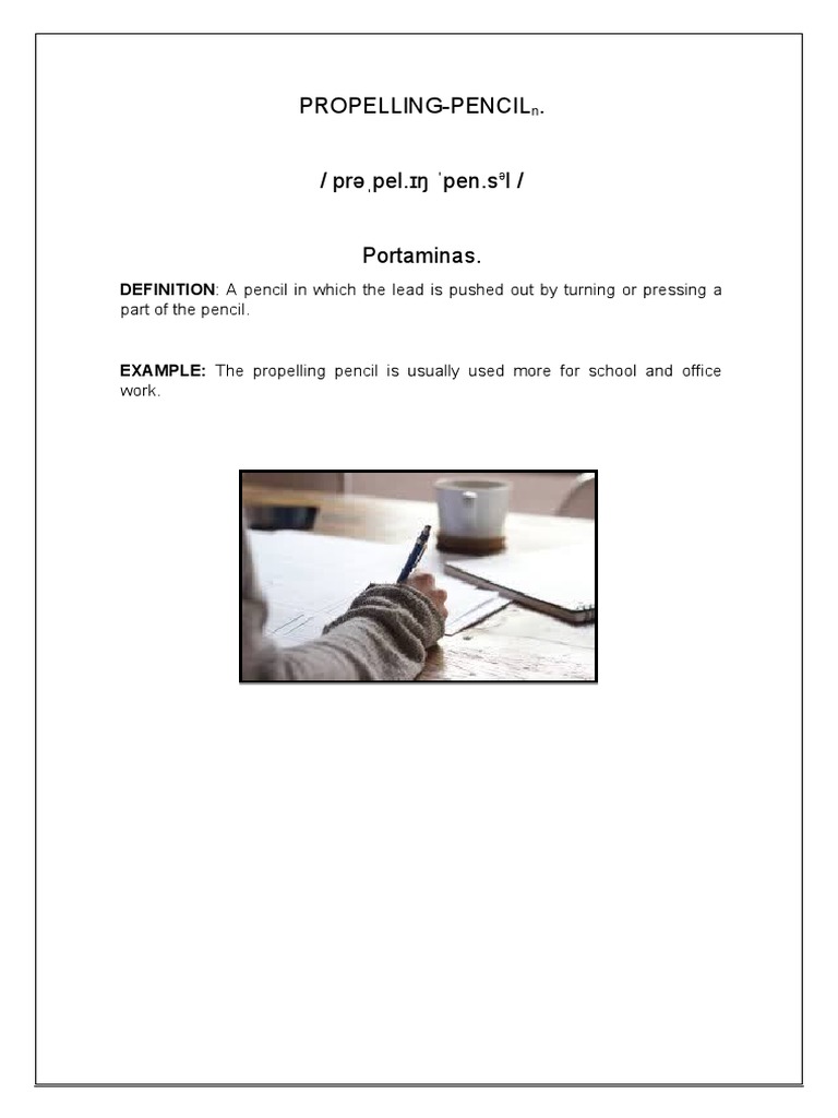 Propelling-Pencil .: DEFINITION: A Pencil in Which The Lead Is Pushed ...