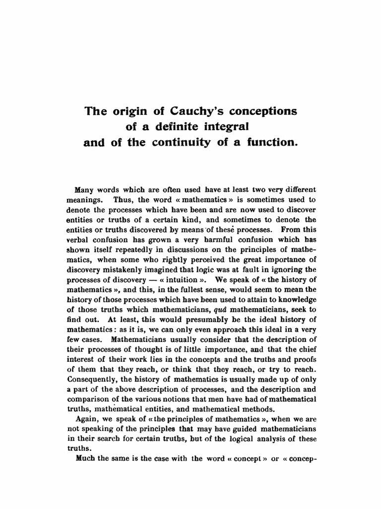 Cauchy's Definite Integral and Continuity | PDF | Fourier Series ...
