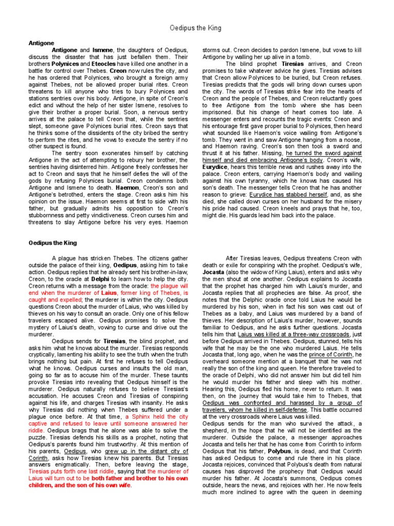 Oedipus The King | PDF | Oedipus | Ancient Thebes (Boeotia)