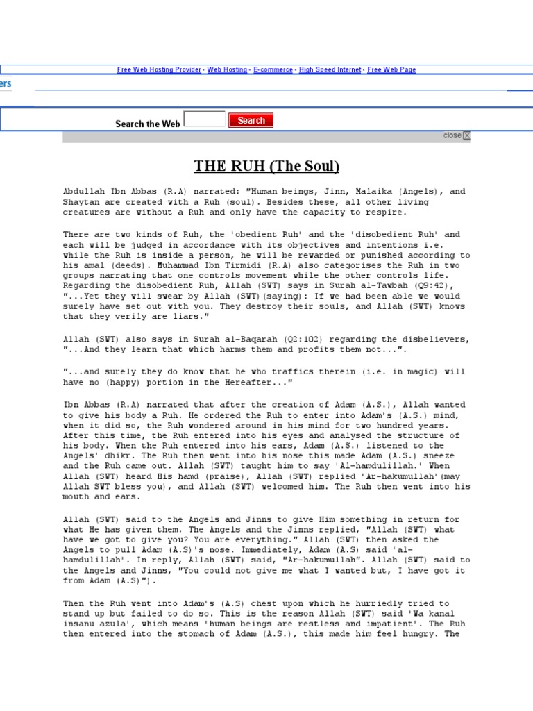 THE RUH (The Soul) | PDF | God In Islam | Soul