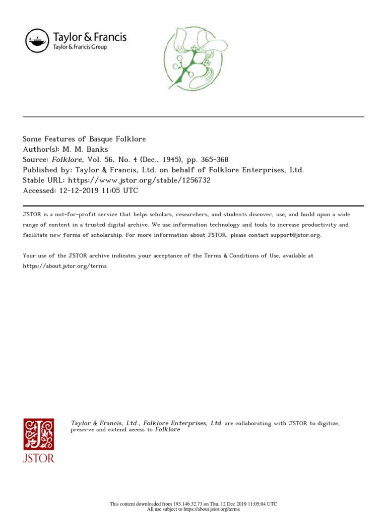 T10 Some Features of Basque Folklore | PDF | Ceremonies