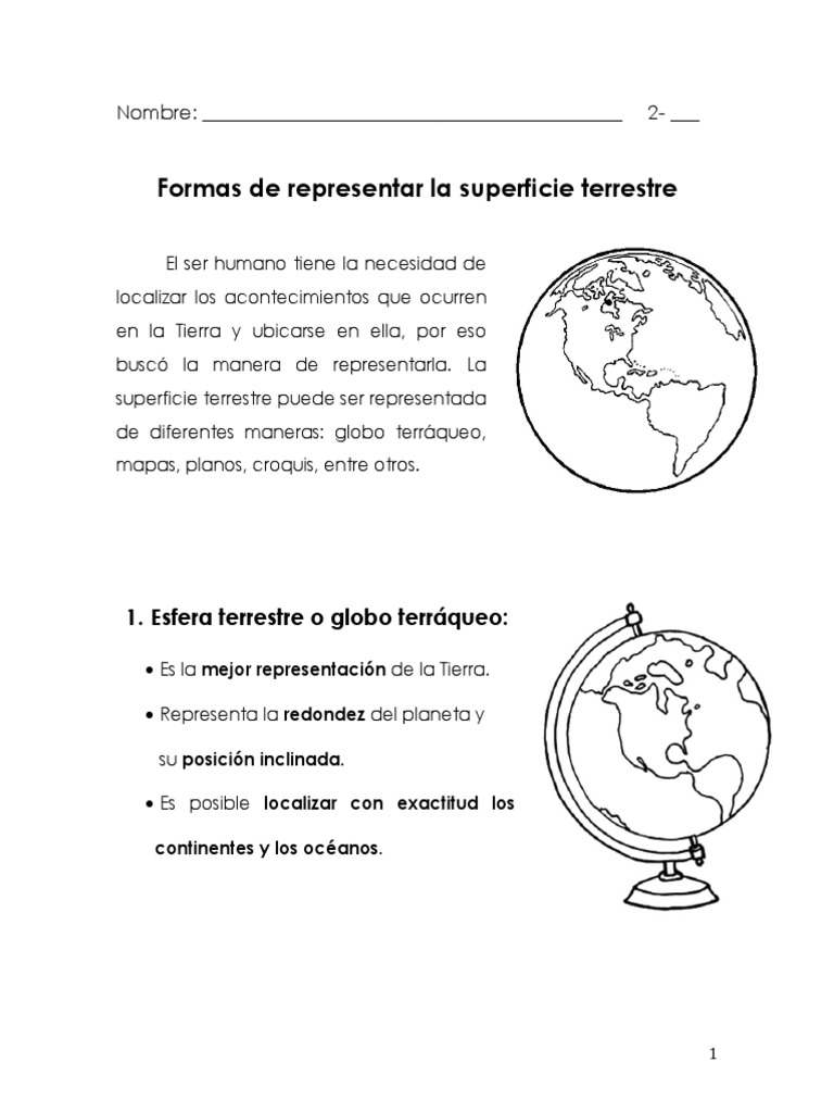 Formas de Representar La Superficie Terrestre PDF | PDF | Mapa | Tierra