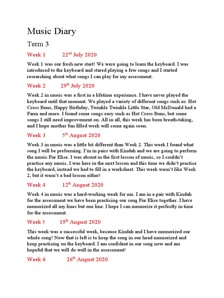 Music Process Journal | PDF