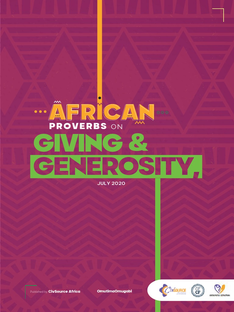 African Proverbs On Giving and Generosity10th 12pm Revised PDF | PDF