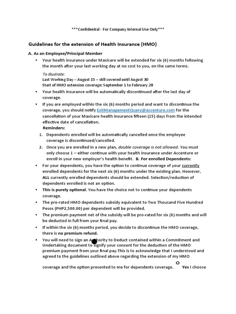 Guidelines For The Extension of Health Insurance | PDF | Health ...