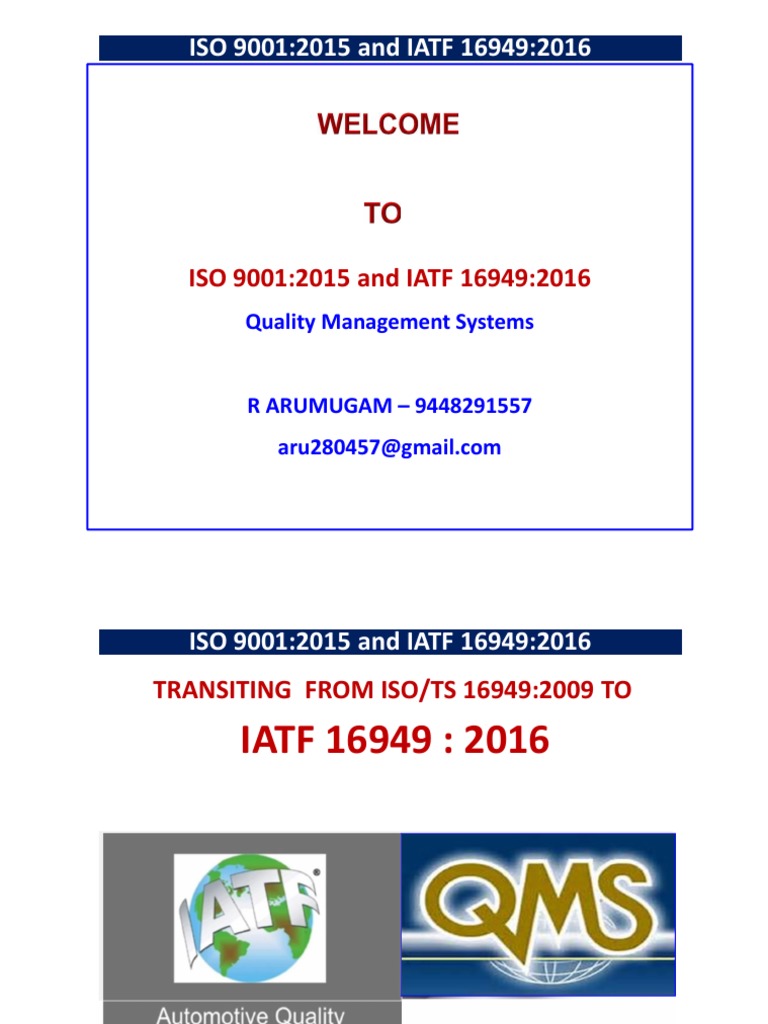 IATF 16949:2016 Overview and Transition | PDF | Iso 9000 | Quality ...
