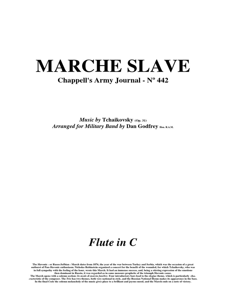 02 - MARCHE SLAVE - Flute in C PDF | PDF | Classical Music | Musical ...