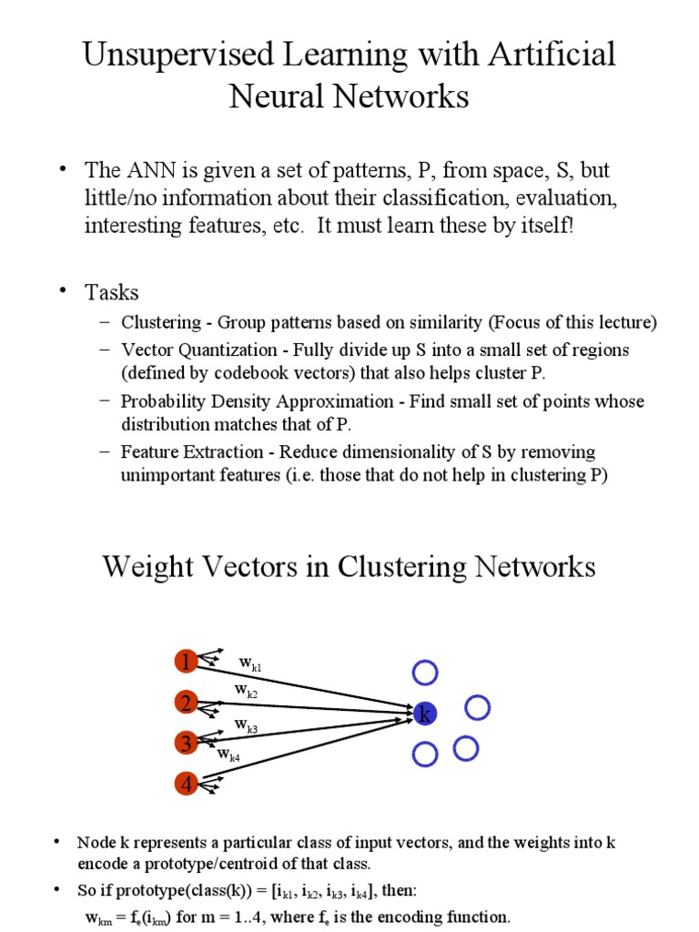 Unsupervised Learning With Artificial Neural Networks Pdf Machine Learning Mathematics