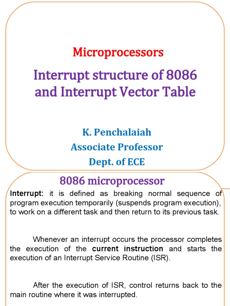 Interrupt Structure and Processing of 8086 | PDF | Pointer (Computer Programming) | Computer ...