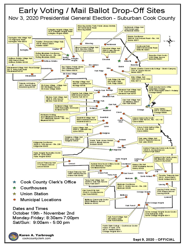 Cook County Early Voting Locations | Download Free PDF | Illinois