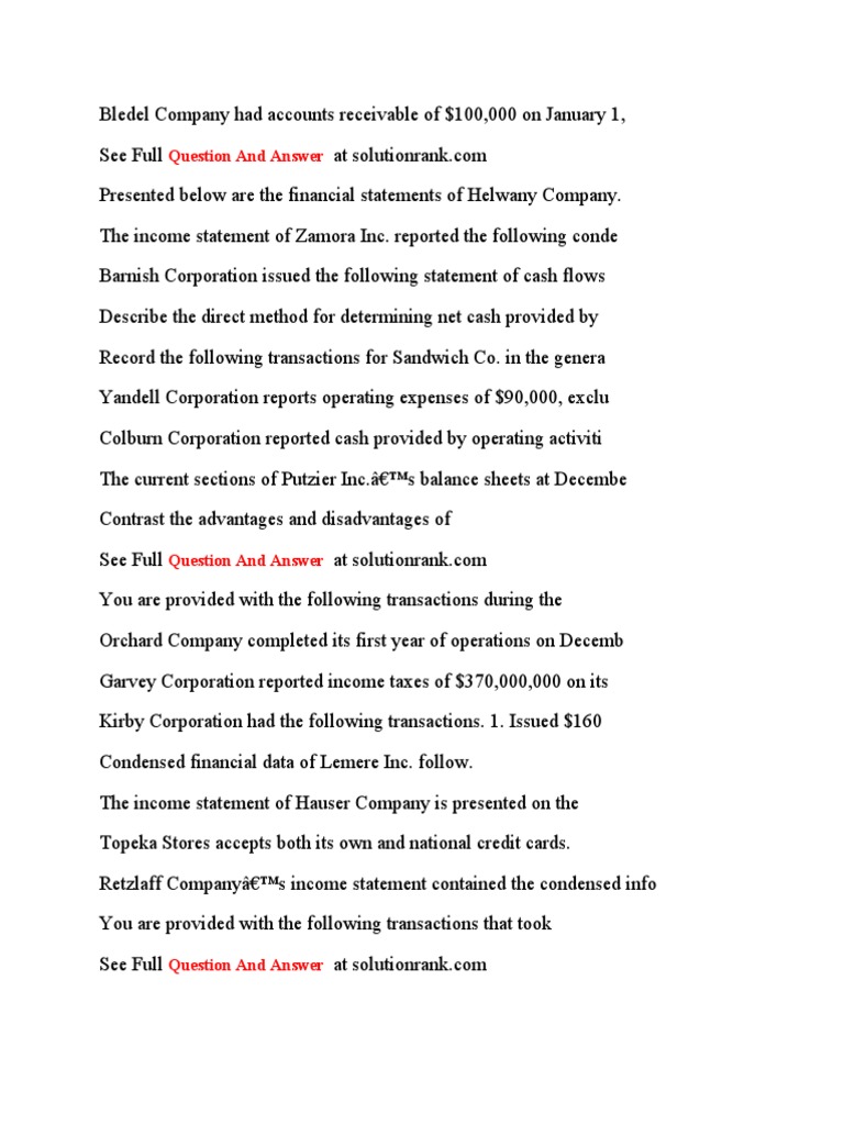 Financial Statements and Transactions Overview | PDF