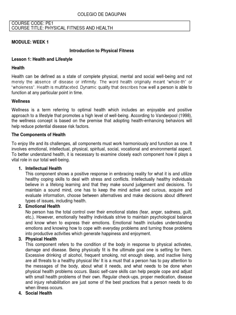 PE1 Module Week 1 | PDF | Cancer | Diabetes