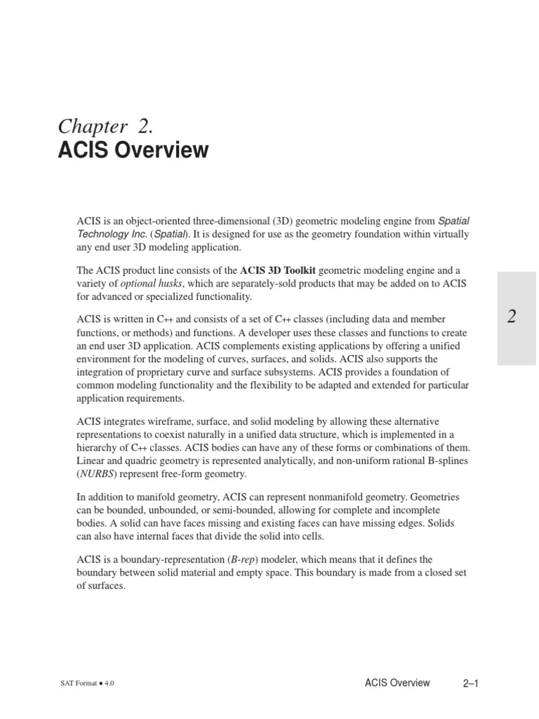 ACIS Overview: Spatial Technology Inc. Spatial | PDF | Geometry | Class ...