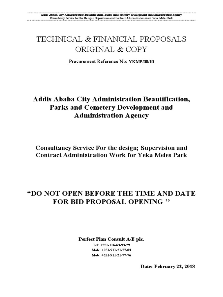 Covers Yeka Meles Park | PDF | Procurement | Supply Chain Management