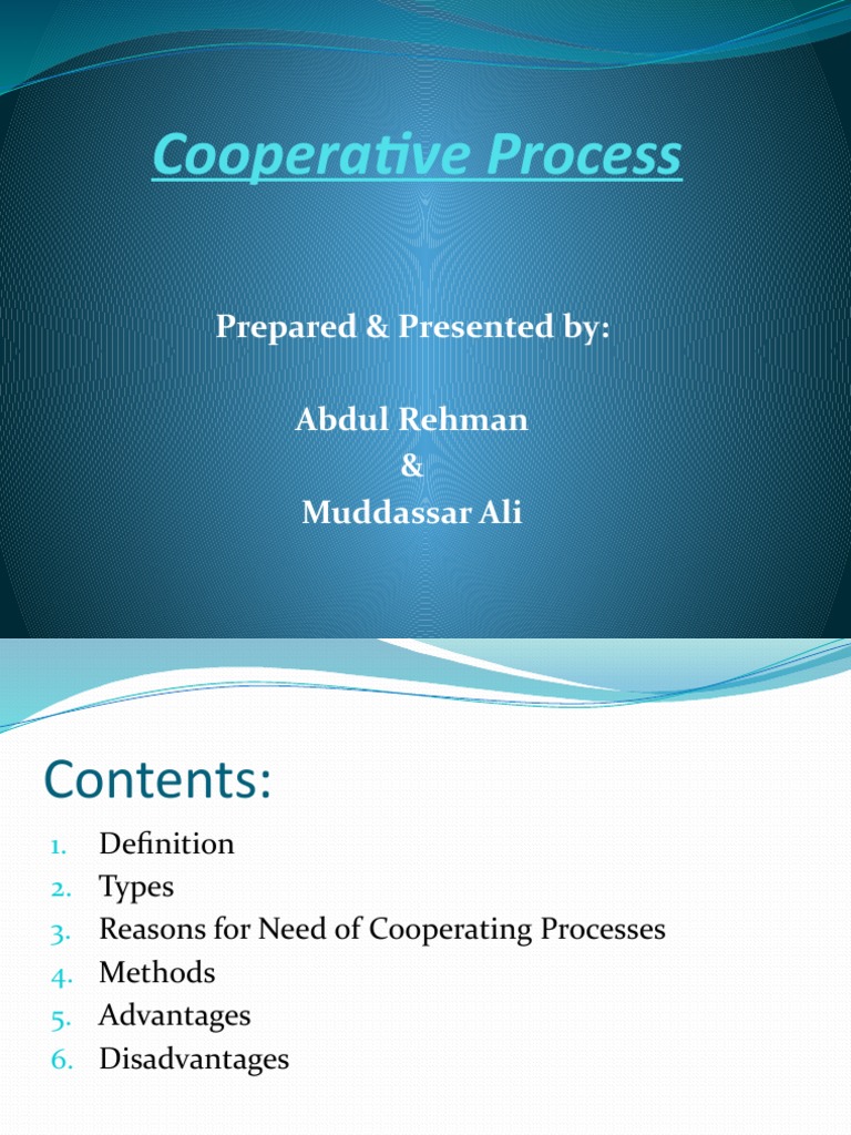 Cooperative Process | PDF | Process (Computing) | Parallel Computing