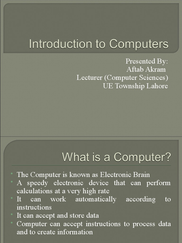 Presented By: Aftab Akram Lecturer (Computer Sciences) UE Township ...