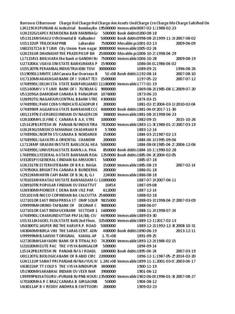 Borrower Charge Records Overview | PDF