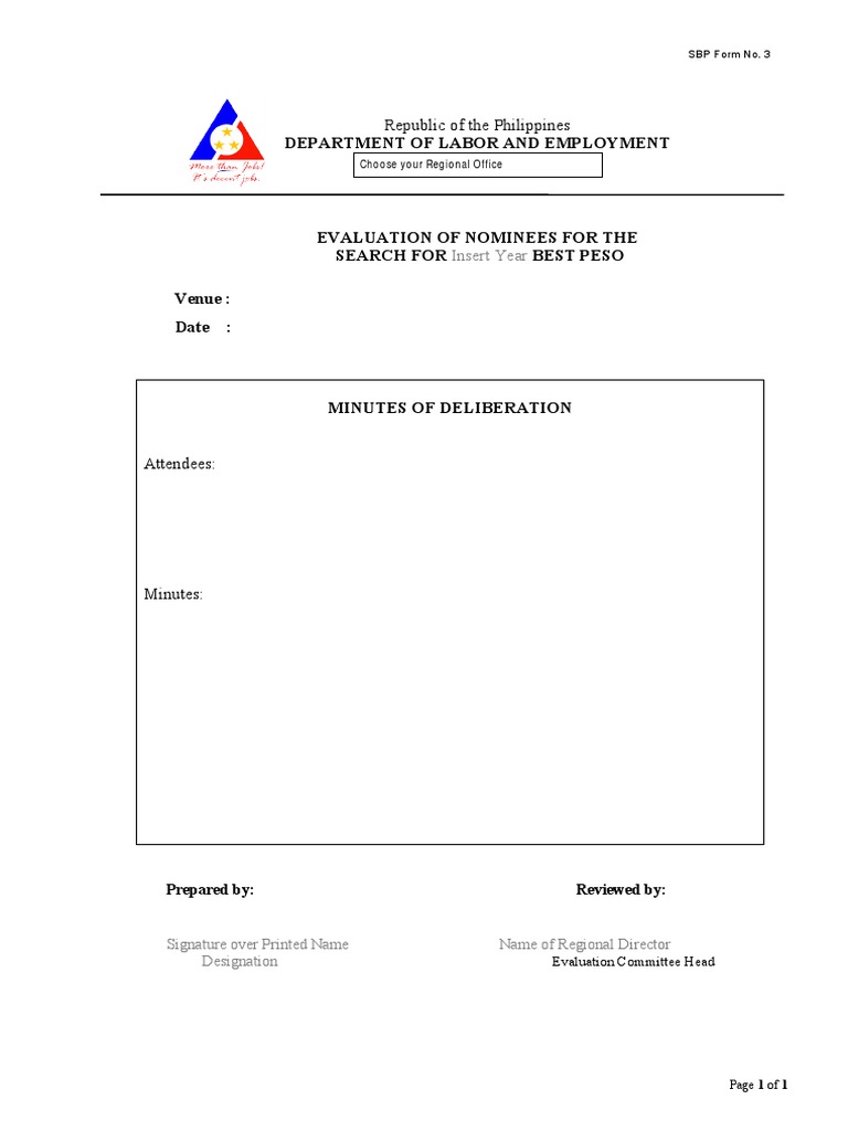 2018 SBP Form No. 3 (Minutes of Deliberation) | PDF