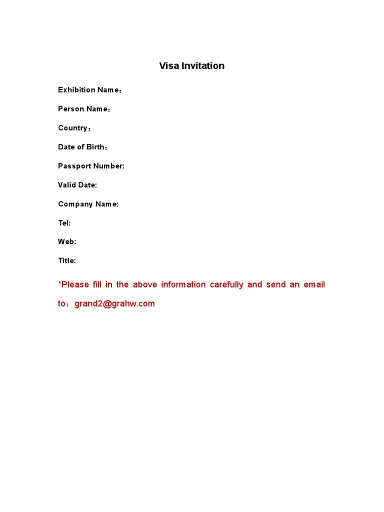 Visa Invitation | PDF