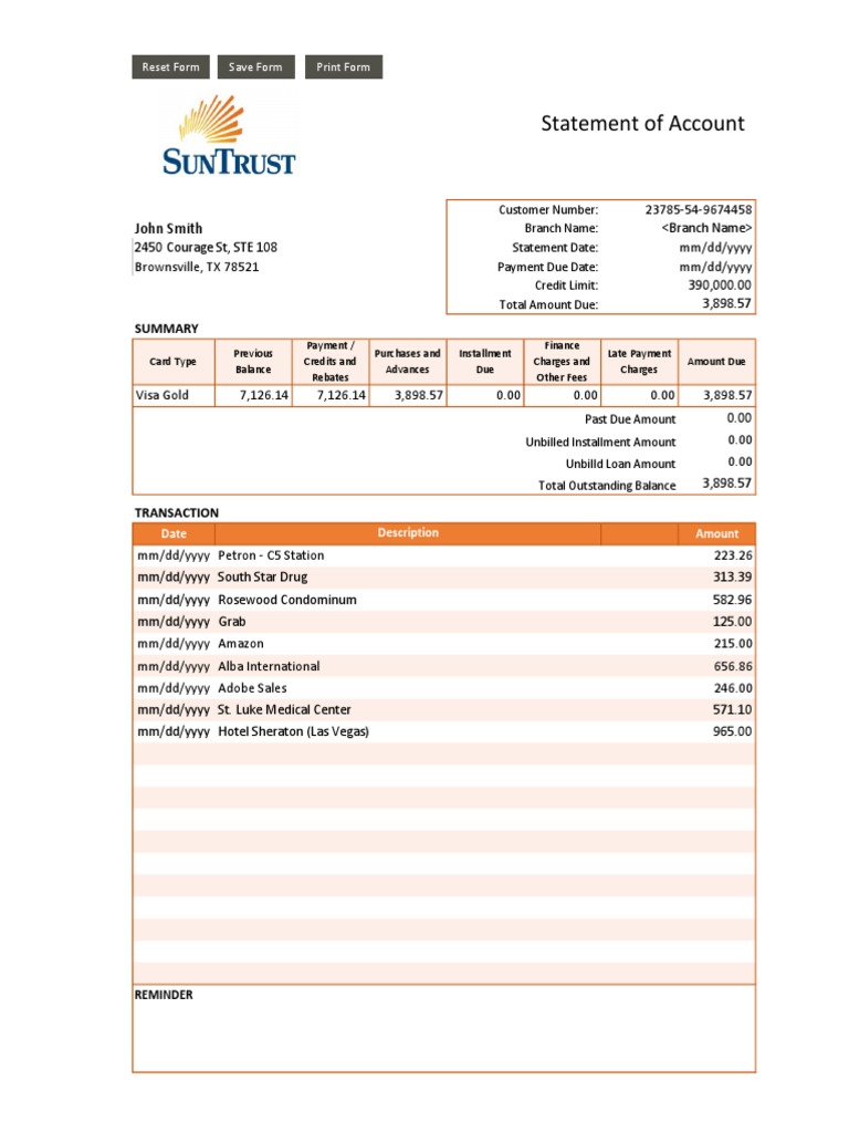 Bank Statement Template 4 - TemplateLab | PDF | Payments | Financial ...
