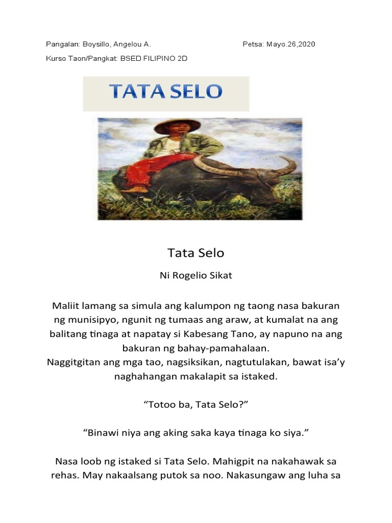 Tata Selo Rogelio Sikat | PDF