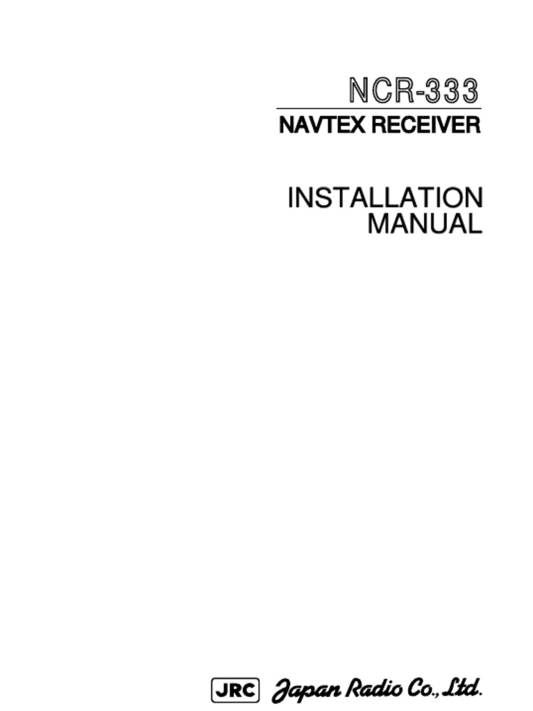 NCR-333 Installation Manual PDF | PDF | Power Supply | Antenna (Radio)