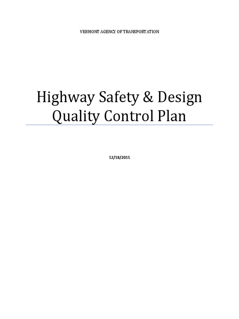 HSD Quality Control Plan (Draft) | PDF | Quality Assurance | Design