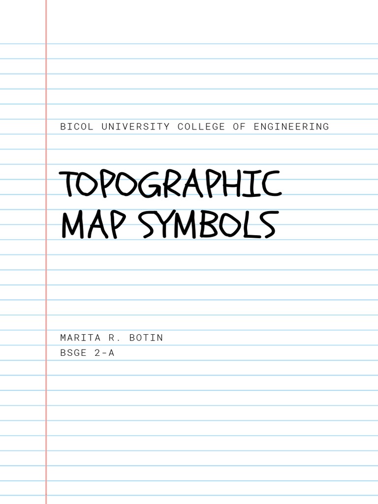 Topographic Map Symbols: Bicol University College of Engineering | PDF ...