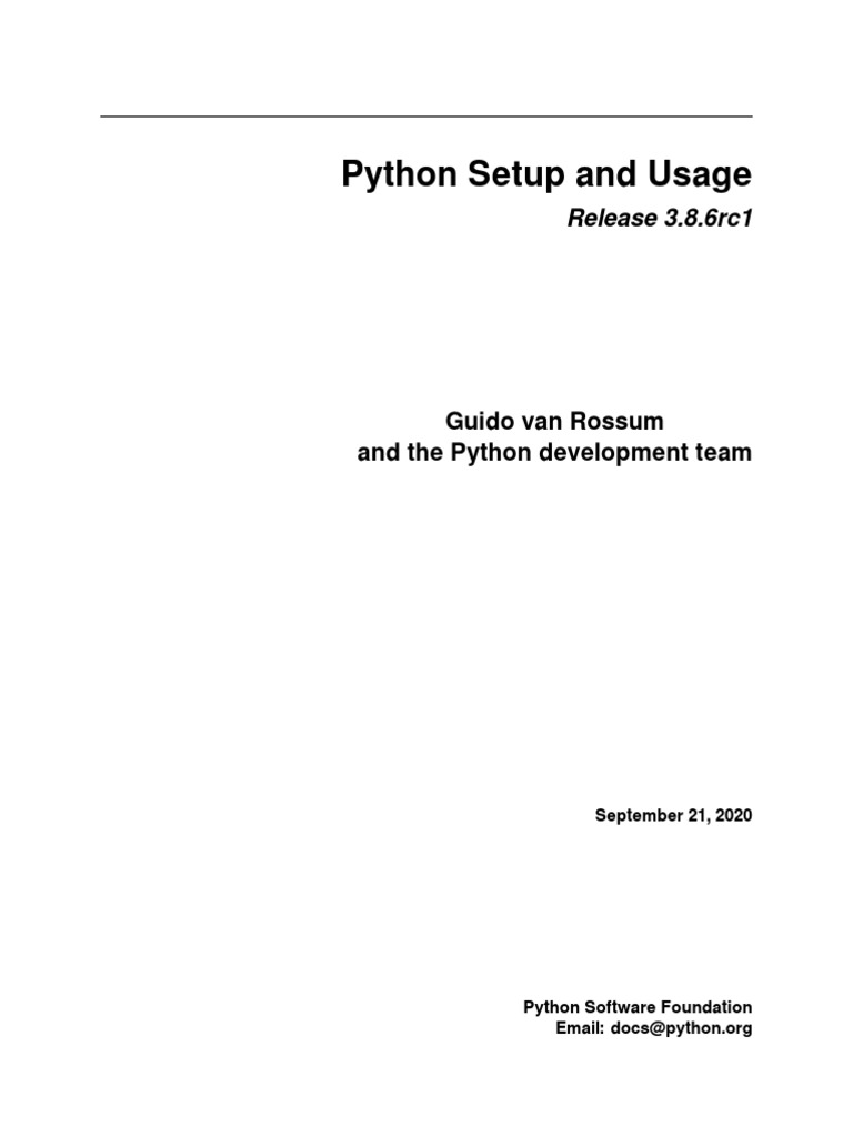 Python Setup And Usage Release 386rc1 Pdf Command Line Interface 
